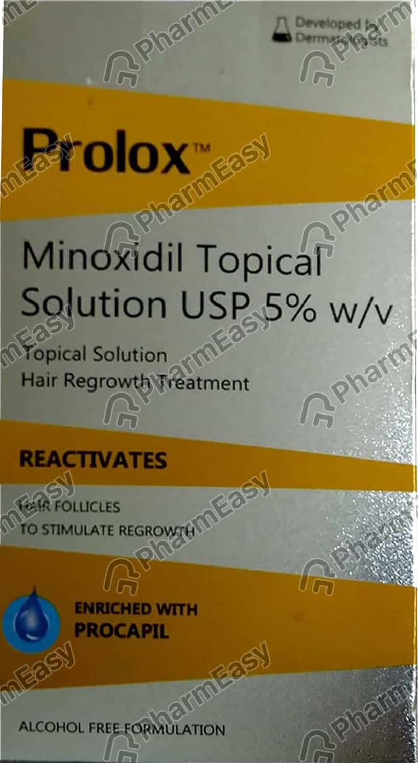 Prolox 5 %W/V Skin Solution (60): Uses, Side Effects, Price & Dosage ...