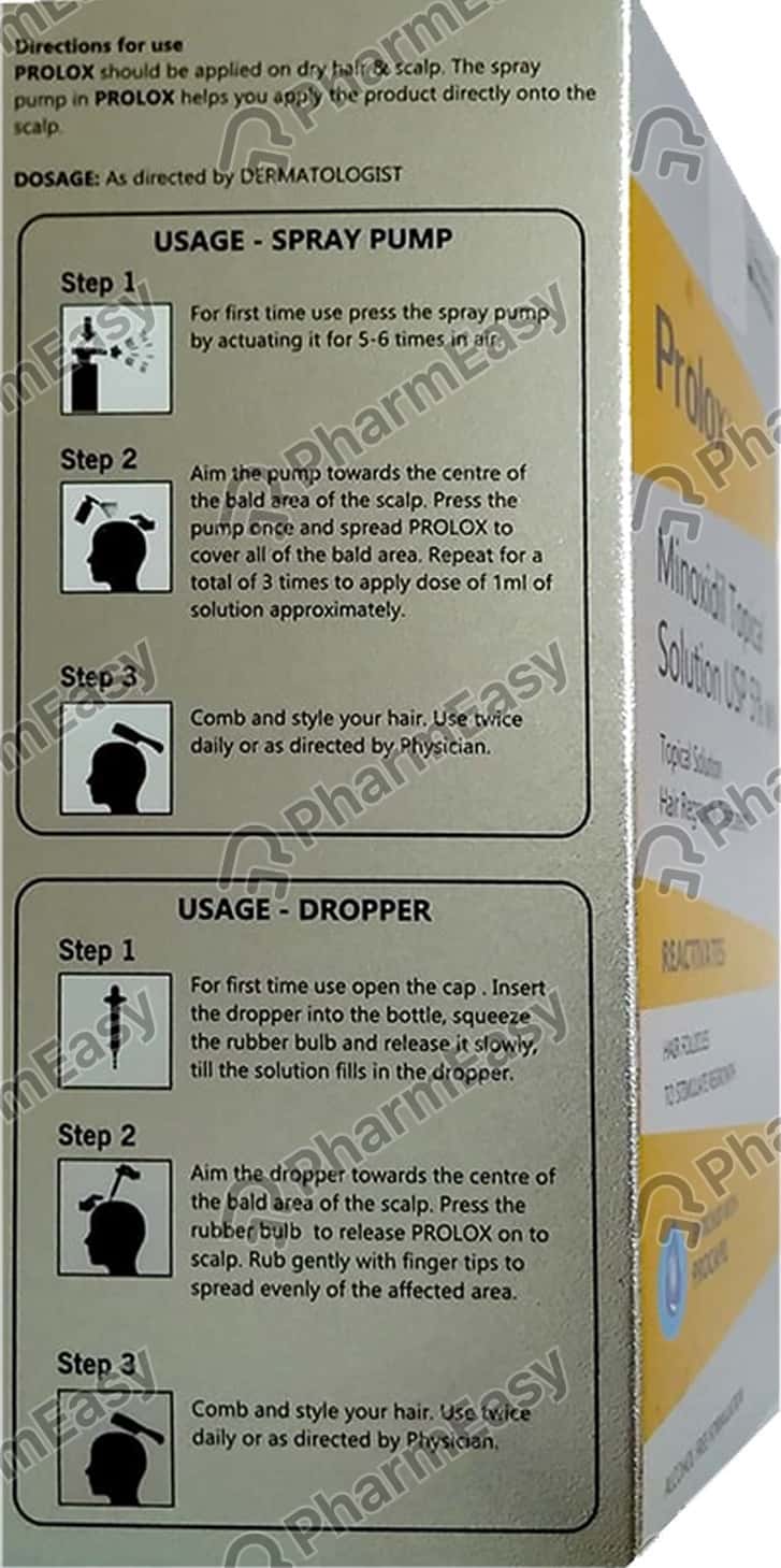 Prolox 5 %W/V Skin Solution (60): Uses, Side Effects, Price & Dosage ...