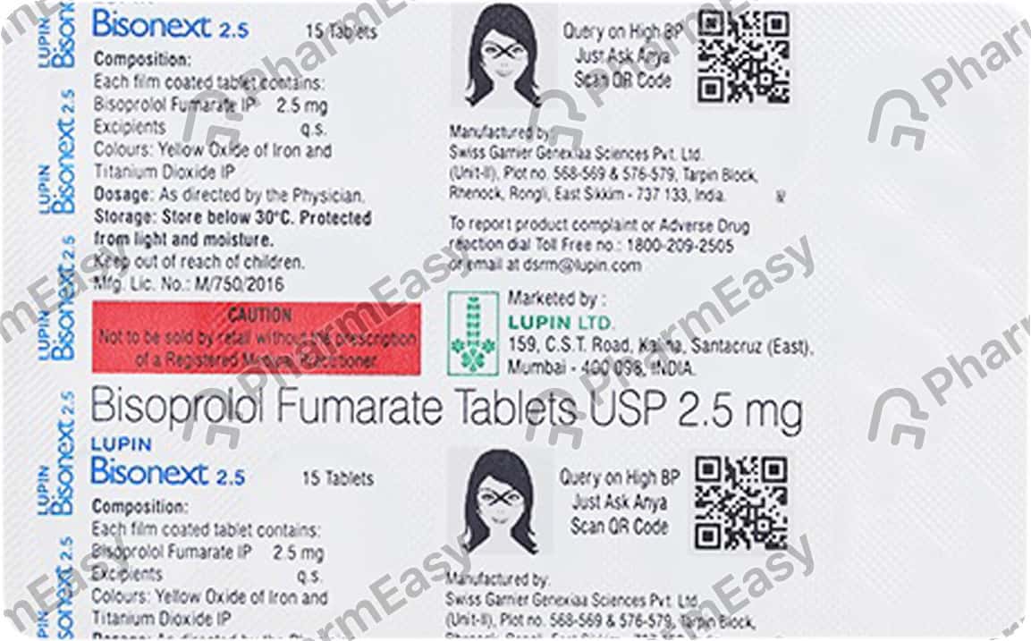 Bisonext 2.5 MG Tablet (15): Uses, Side Effects, Price & Dosage | PharmEasy