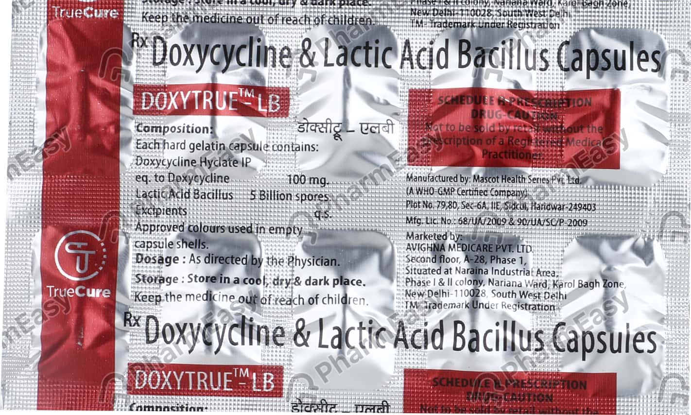 Doxytrue Lb Strip Of 10 Capsules: Uses, Side Effects, Price & Dosage ...