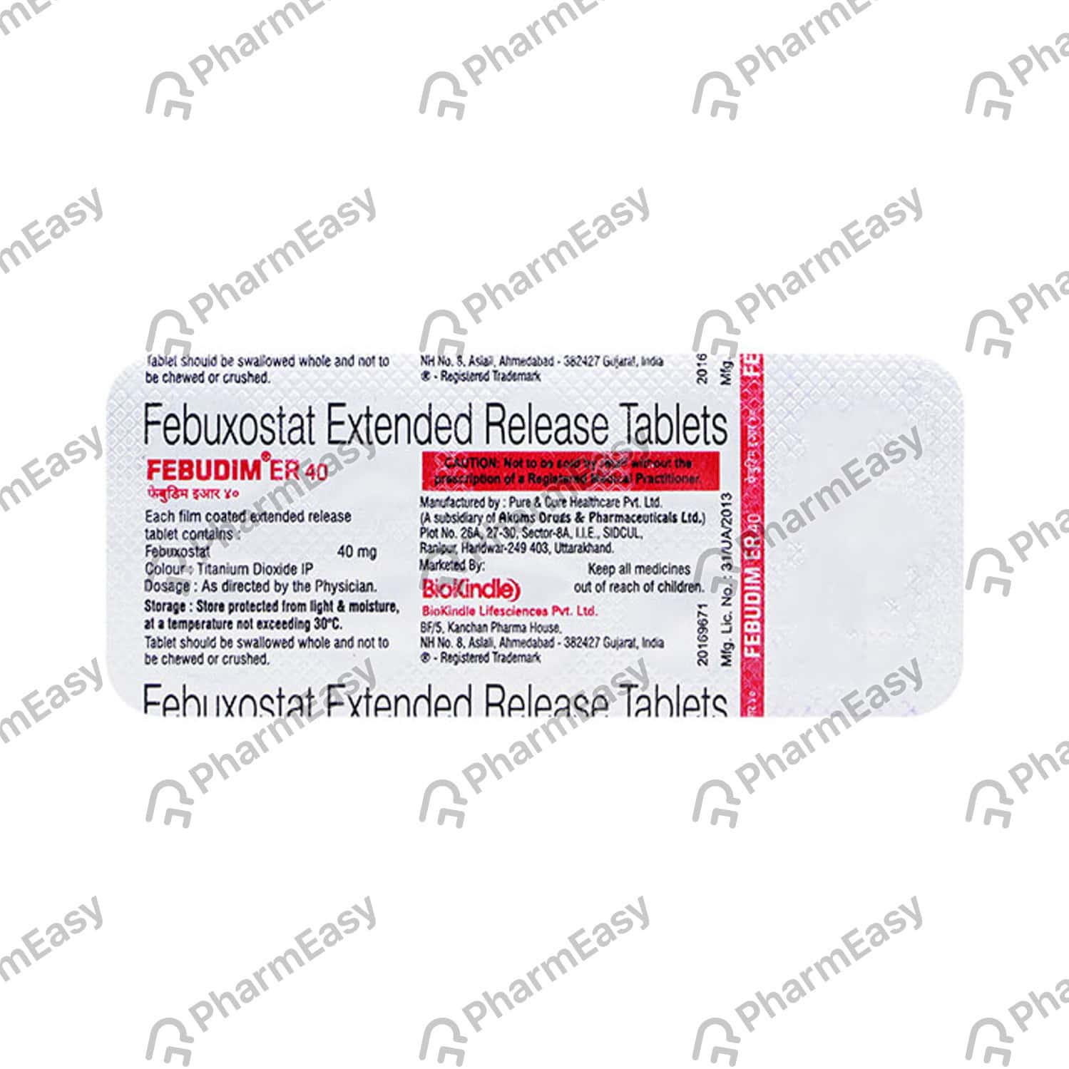 Febudim Er 40 MG Tablet (10): Uses, Side Effects, Price & Dosage ...