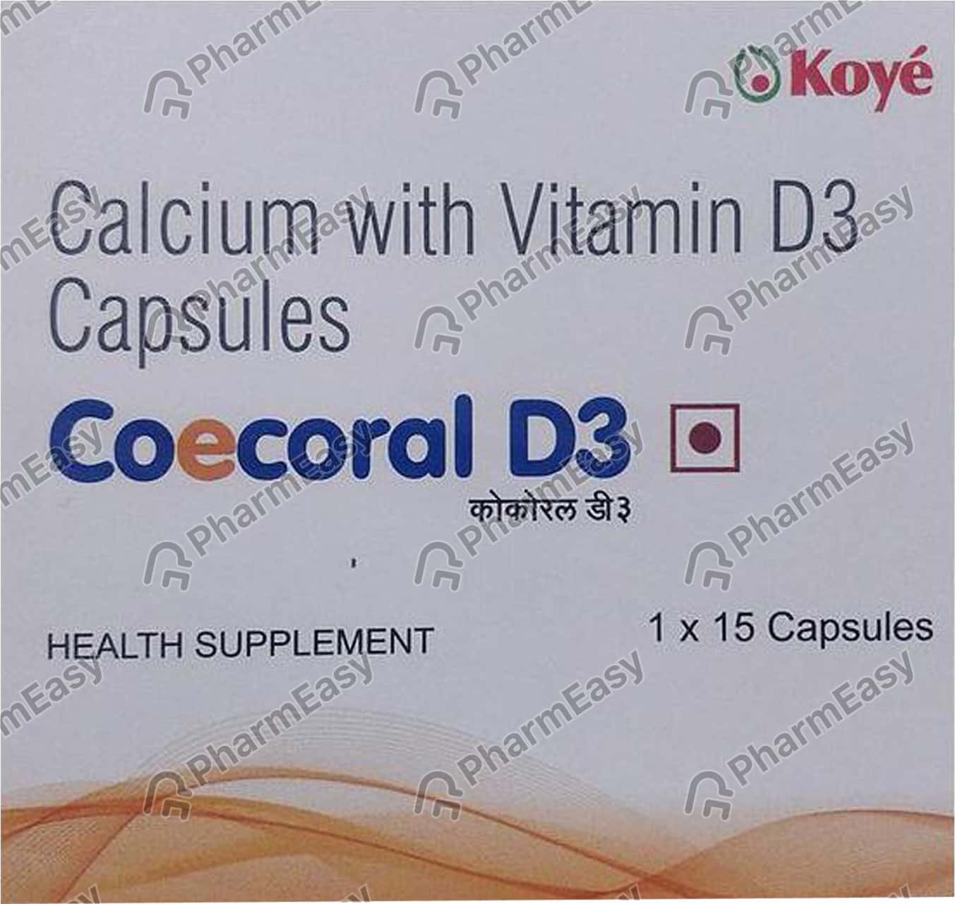 Coecoral D3 Strip Of 15 Capsules: Uses, Side Effects, Price & Dosage ...