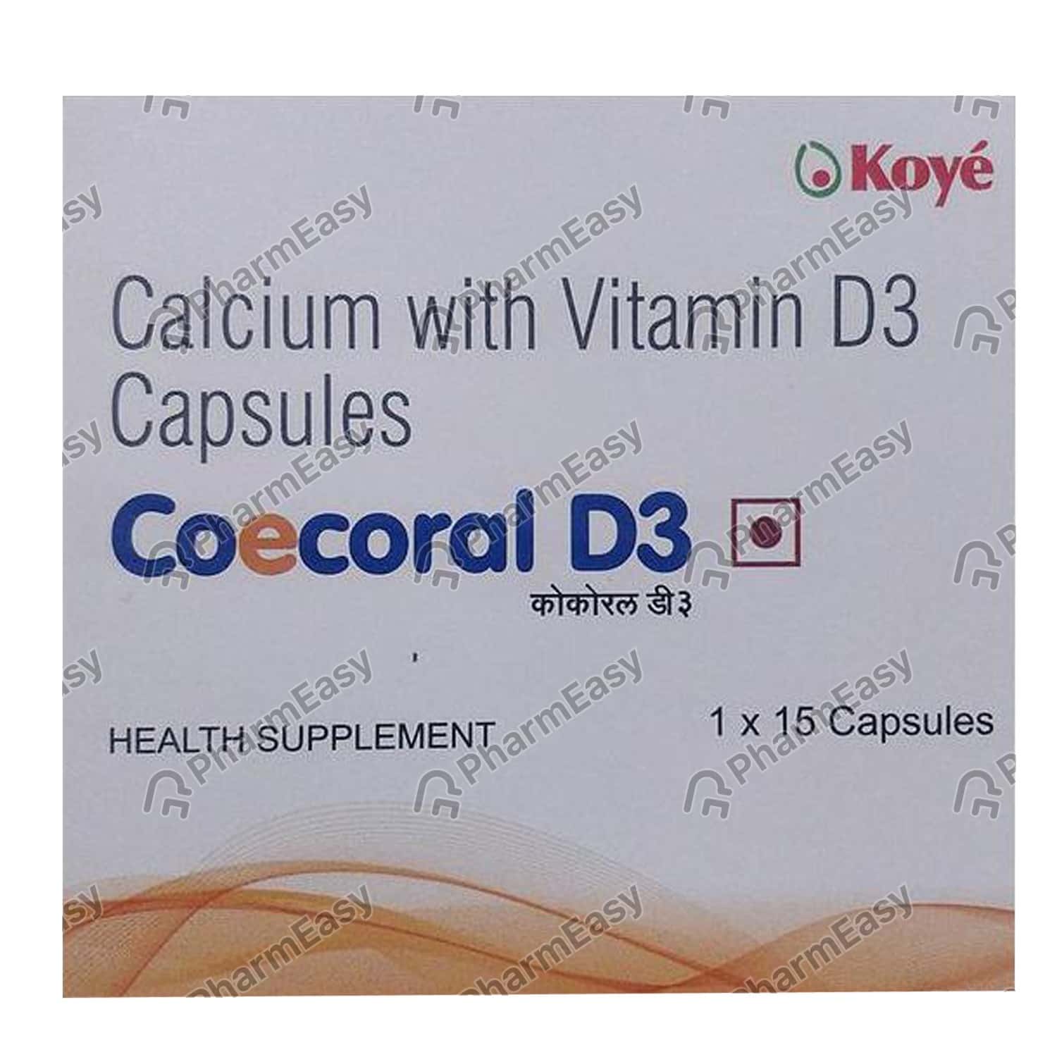 Coecoral D3 Strip Of 15 Capsules - Uses, Side Effects, Dosage ...