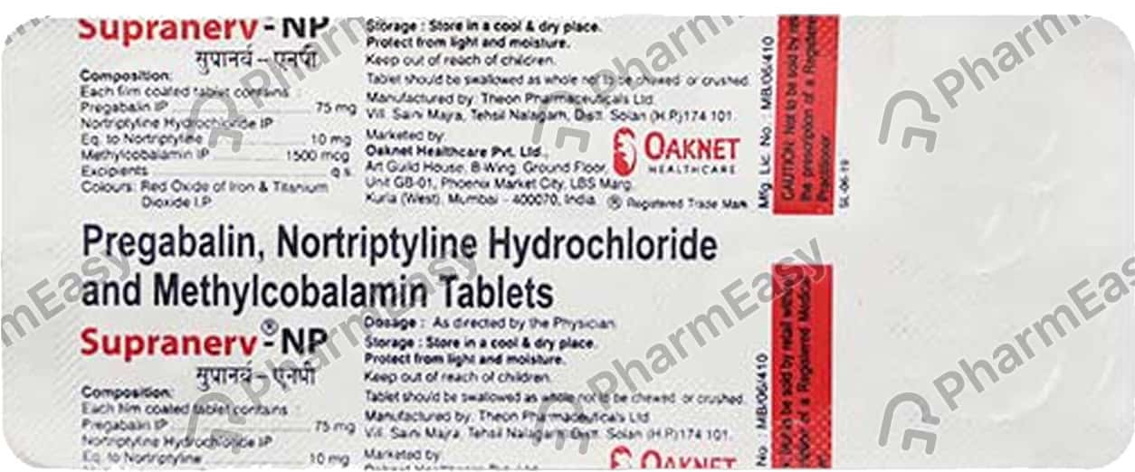 Supranerv Np Strip Of 10 Tablets: Uses, Side Effects, Price & Dosage ...
