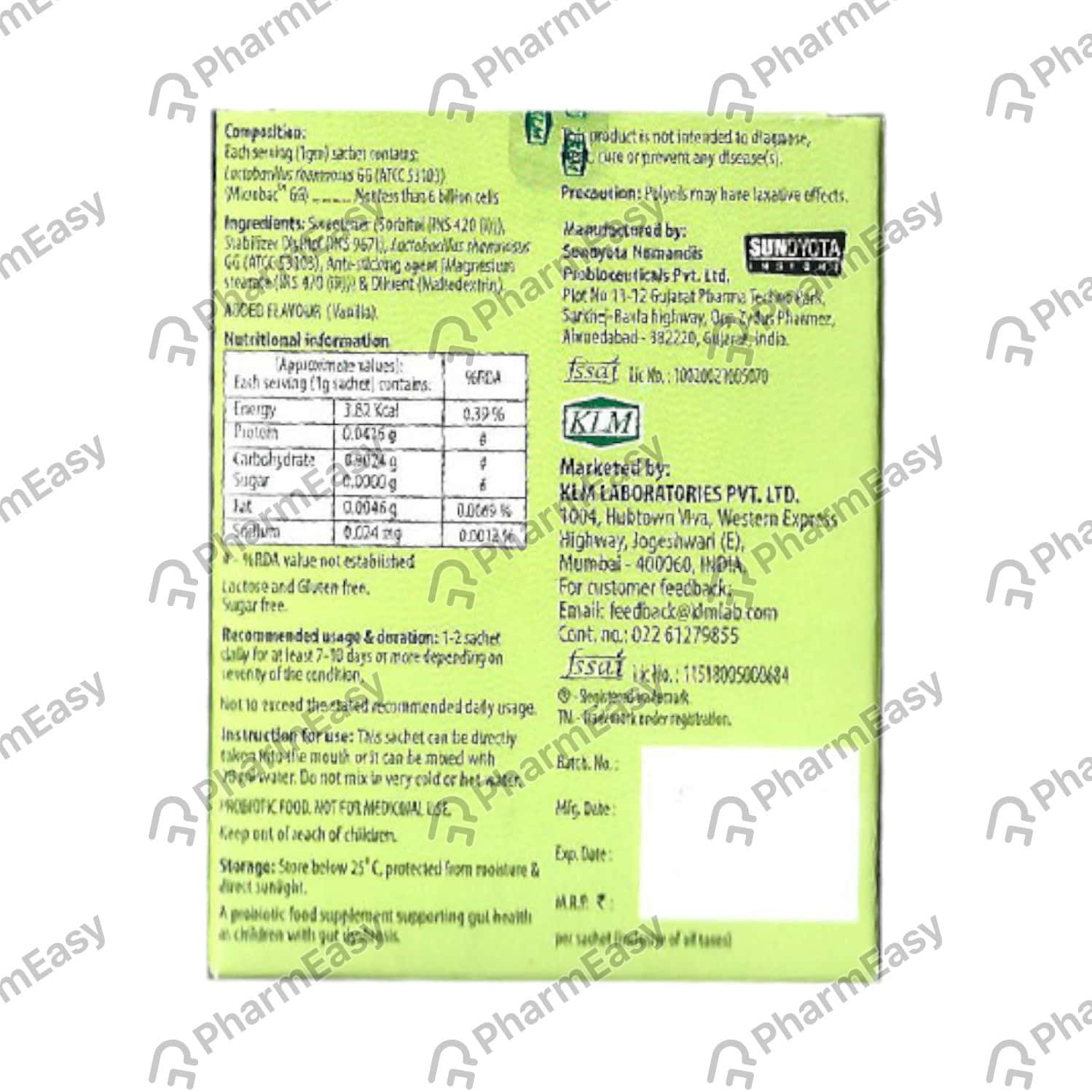 Sacctik Gg 6 BILLION CFU Oral Powder (1): Uses, Side Effects, Price ...