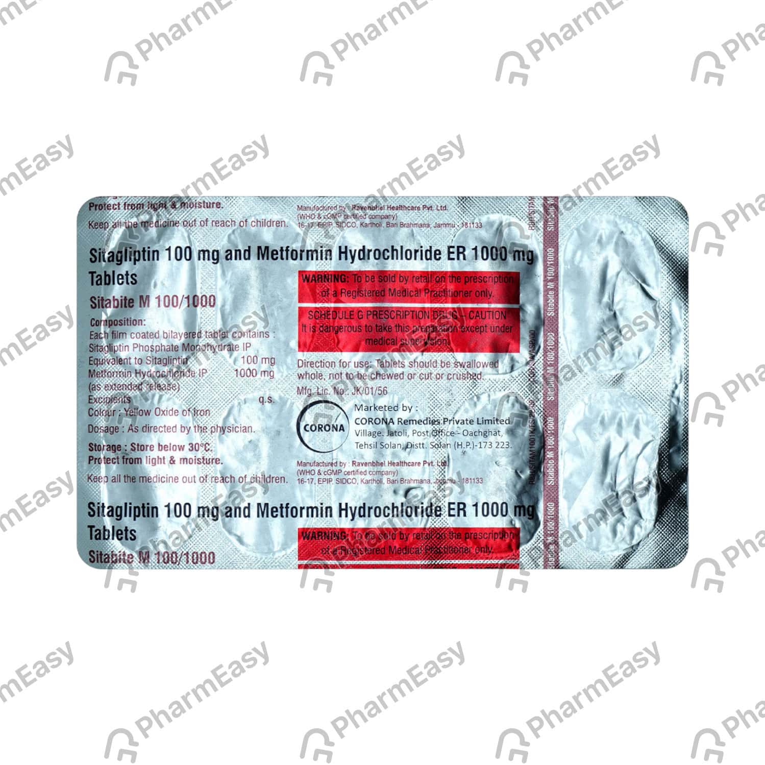 Sitabite M 100/1000mg Strip Of 10 Tablets: Uses, Side Effects, Price ...