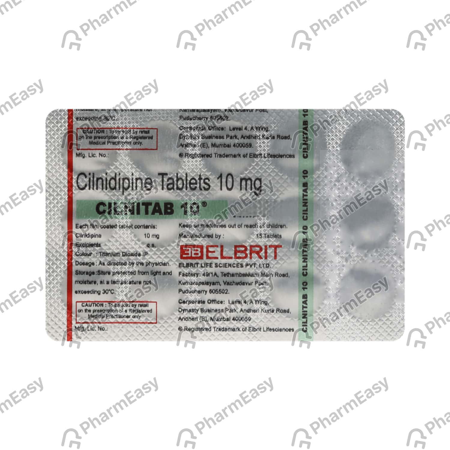 Cilnitab 10 MG Tablet (15): Uses, Side Effects, Price & Dosage | PharmEasy