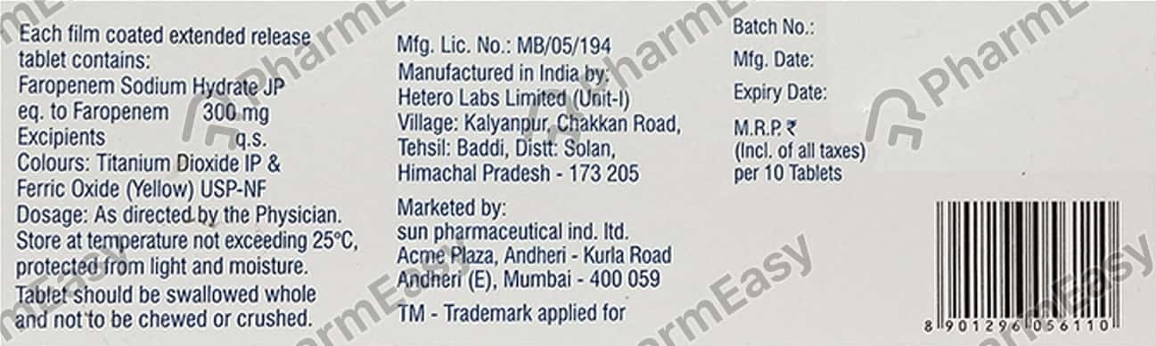 Faroright Er 300 MG Tablet (10): Uses, Side Effects, Price & Dosage ...