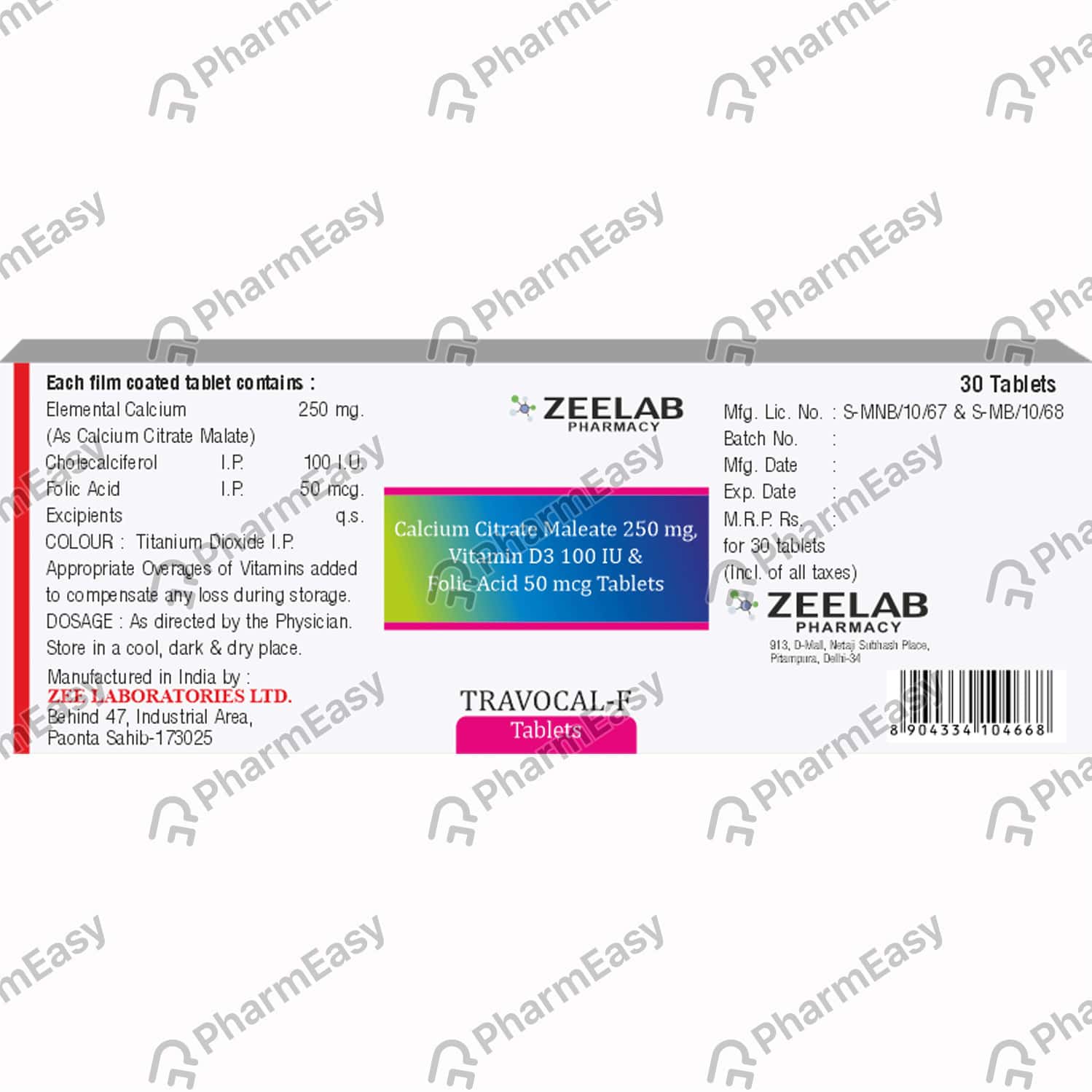 Buy Travocal F Bottle Of 30 Tablets Online at Flat 15% OFF | PharmEasy