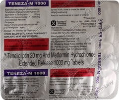 Teneza M 1000mg Strip Of 15 Tablets: Uses, Side Effects, Price & Dosage ...