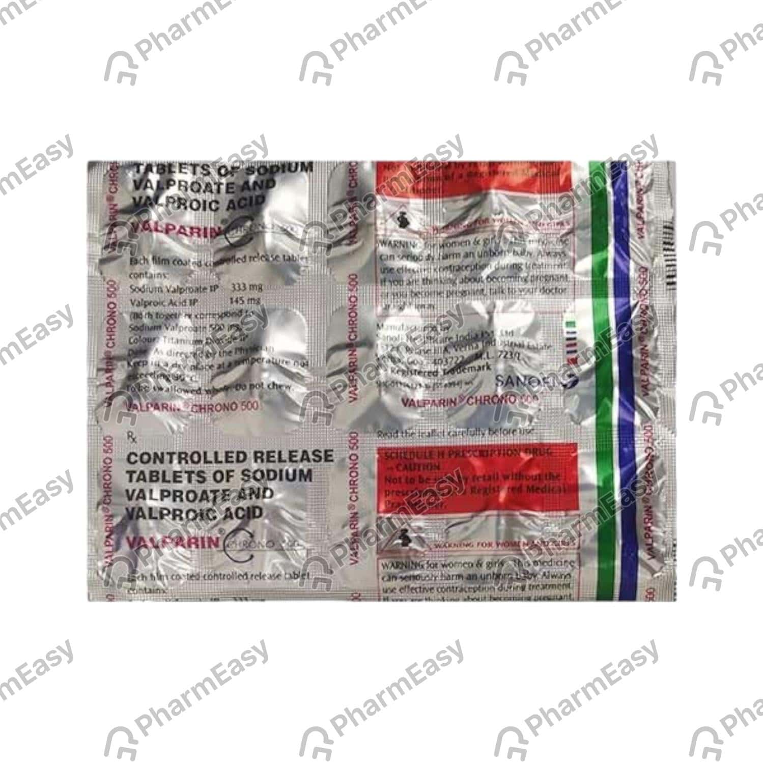 Valparin Chrono 500mg Strip Of 15 Tablets: Uses, Side Effects, Price ...