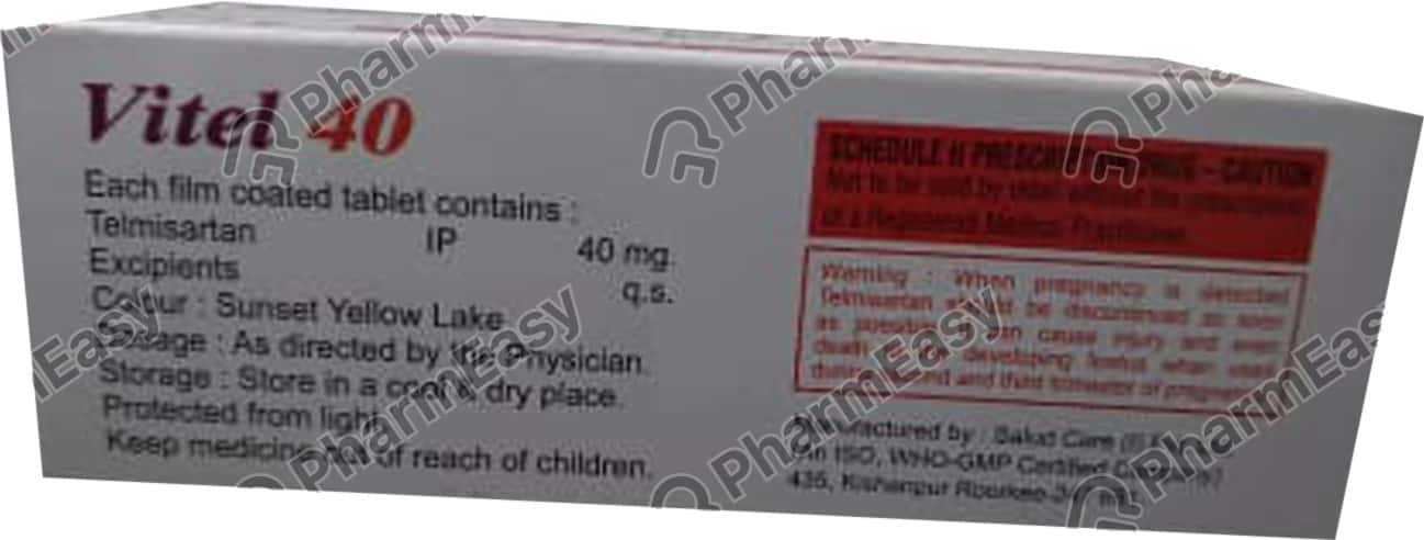 Vitel 40 MG Tablet (15): Uses, Side Effects, Price & Dosage | PharmEasy