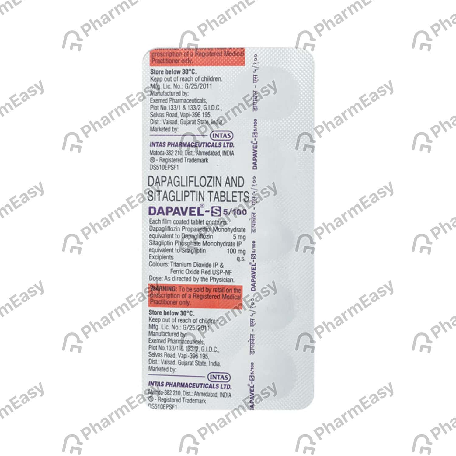 Dapavel S 5/100 Strip Of 10 Tablets: Uses, Side Effects, Price & Dosage | PharmEasy