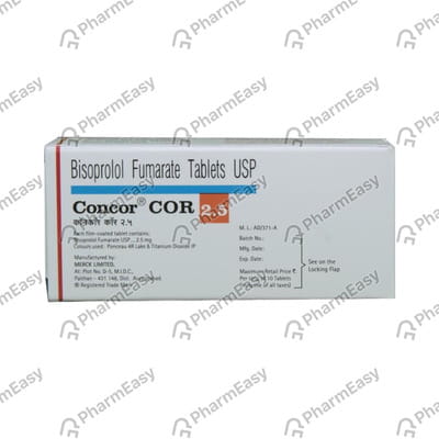 Concor Cor 2.5 MG Tablet (30): Uses, Side Effects, Price & Dosage ...