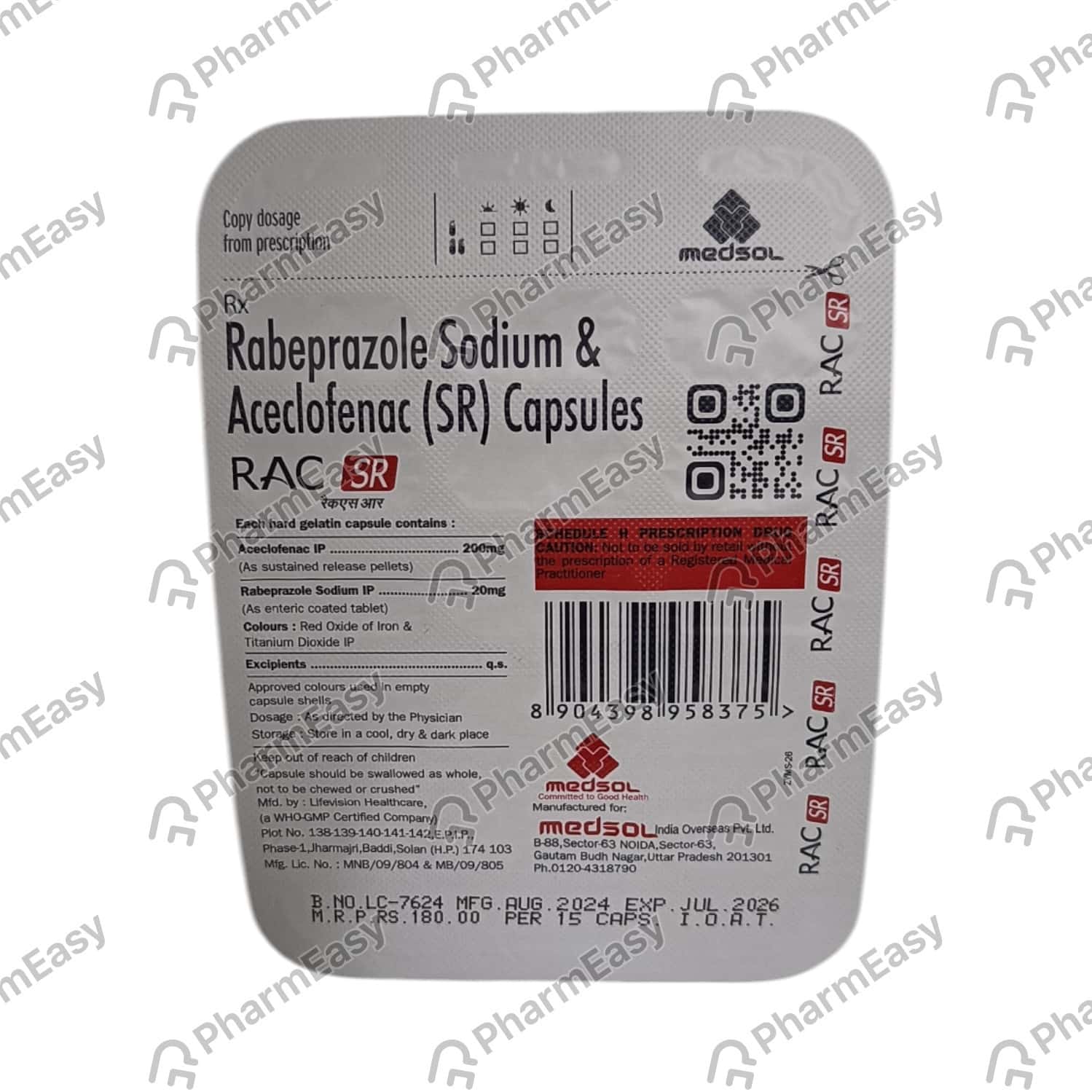 Buy Rac Sr Strip Of 15 Capsules Online at Flat 15% OFF | PharmEasy