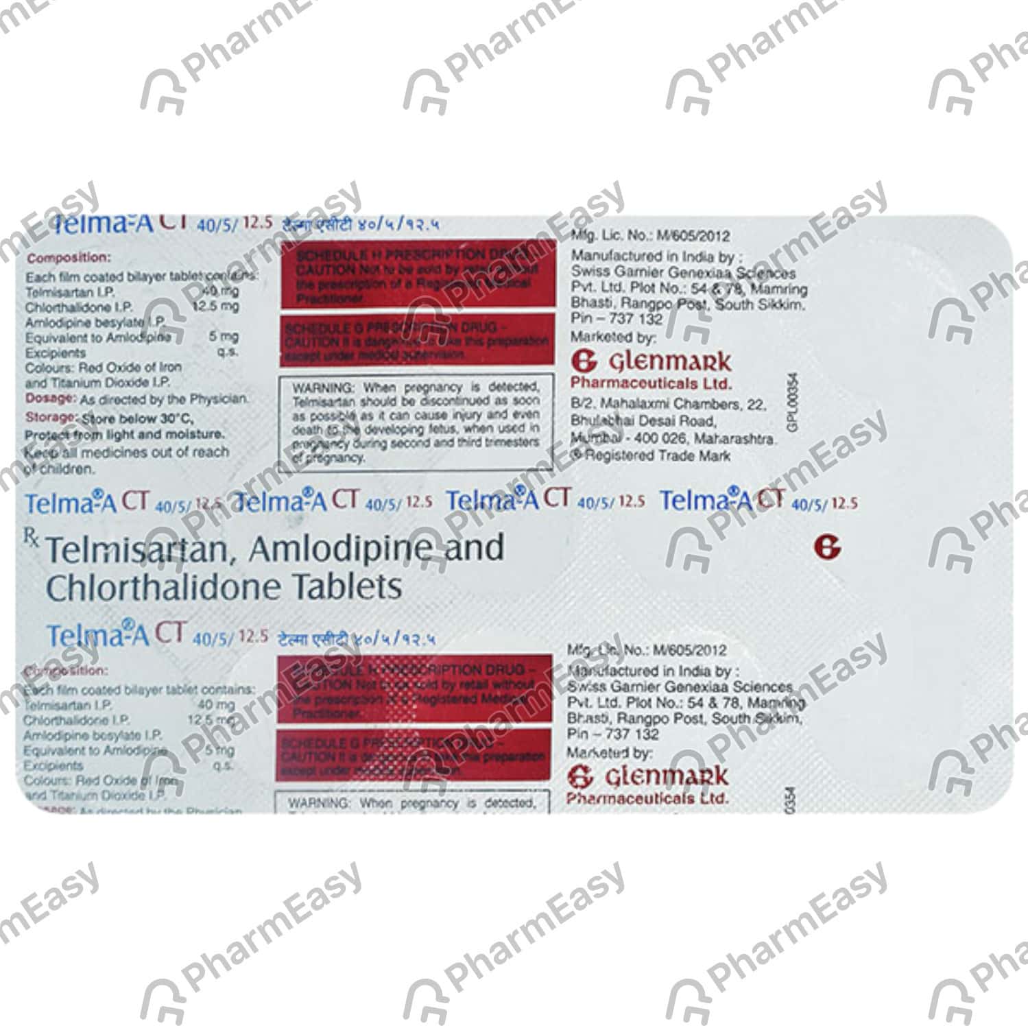 Telma Act 40/5/12.5mg Strip Of 15 Tablets: Uses, Side Effects, Price ...