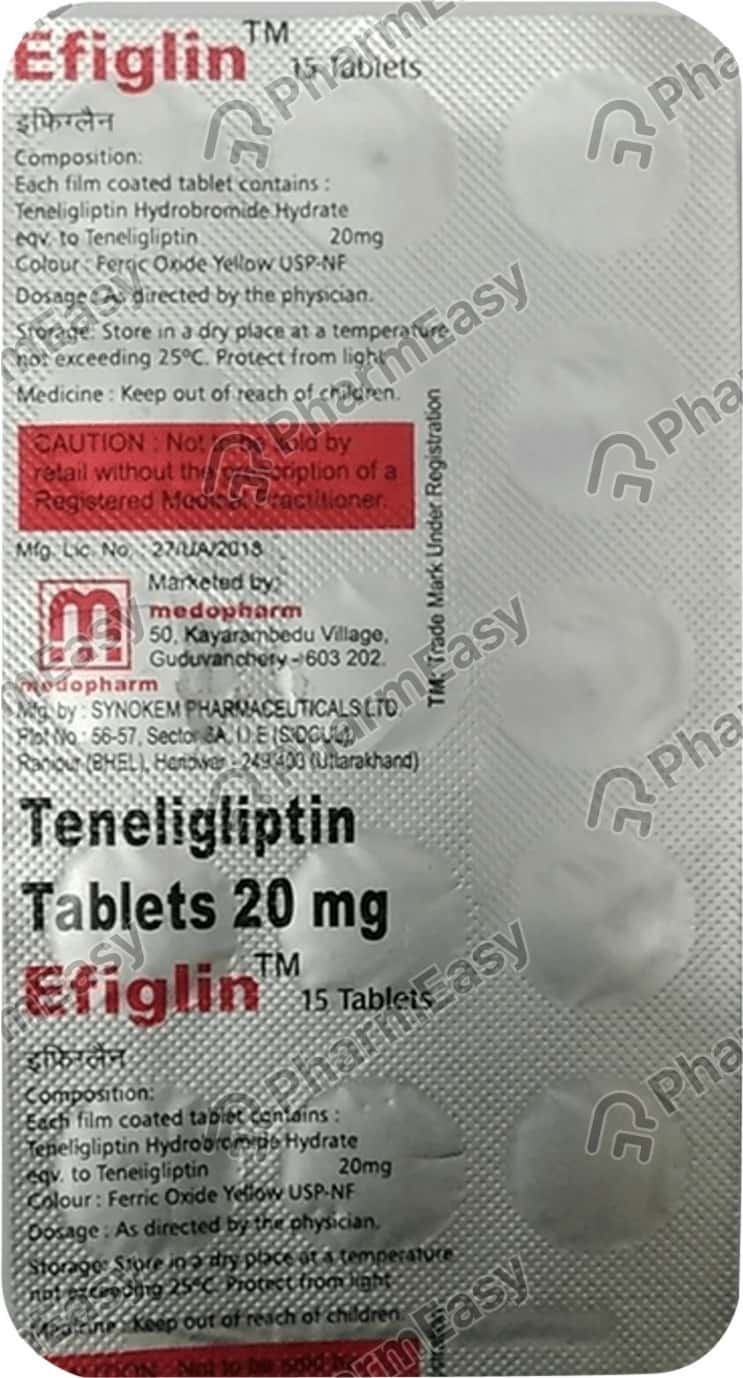 Efiglin 20 MG Tablet (15): Uses, Side Effects, Price & Dosage | PharmEasy