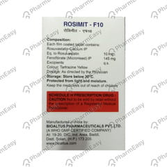 Rosimit F 10mg Strip Of 15 Tablets: Uses, Side Effects, Price & Dosage ...