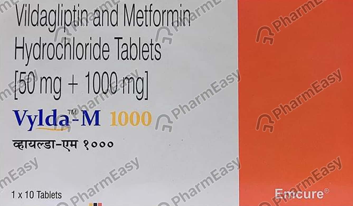 Vylda M 1000mg Strip Of 10 Tablets: Uses, Side Effects, Price & Dosage | PharmEasy
