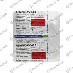 Almox Cv 625mg Strip Of 10 Tablets: Uses, Side Effects, Price & Dosage ...