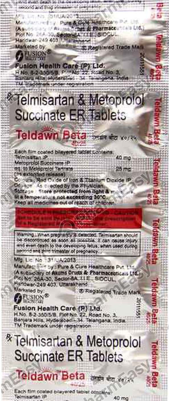 Metosartan 25mg Tablet: Uses, Side Effects, Price & Dosage | PharmEasy