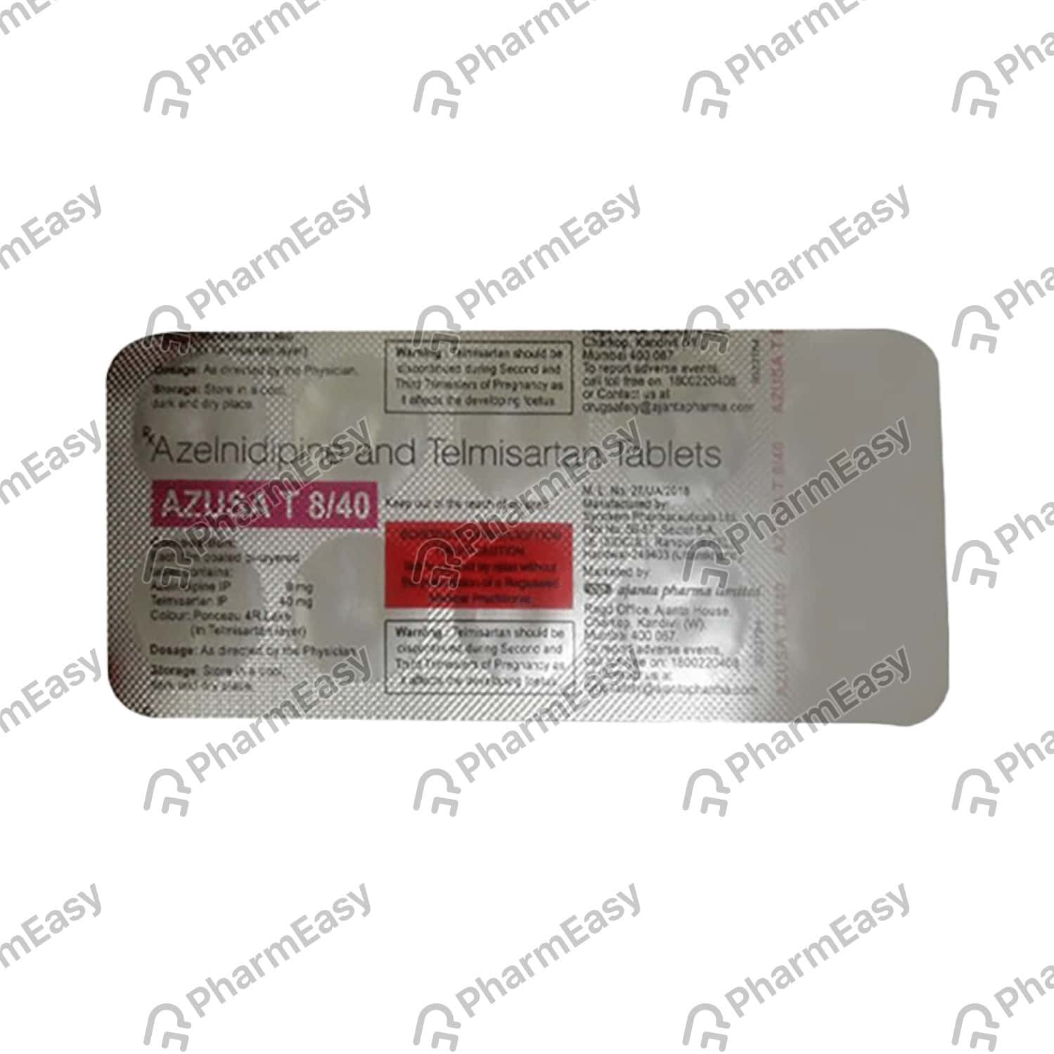Azusa T 8/40mg Strip Of 15 Tablets: Uses, Side Effects, Price & Dosage ...