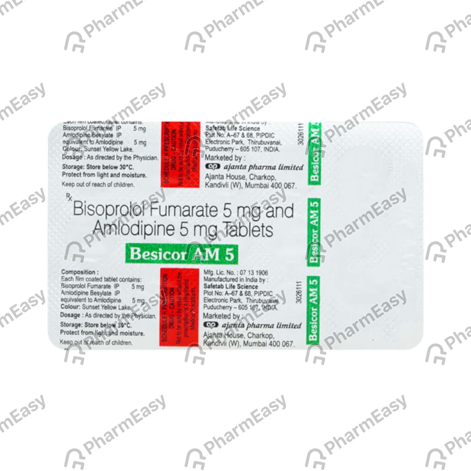 Buy Besicor Am 5mg Strip Of 15 Tablets Online at Flat 15% OFF | PharmEasy