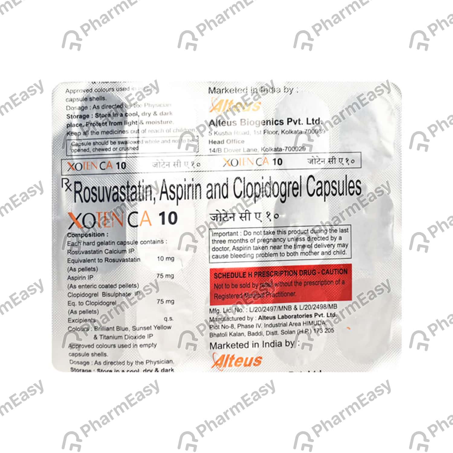 Xoten Ca 10mg Strip Of 15 Capsules: Uses, Side Effects, Price & Dosage ...