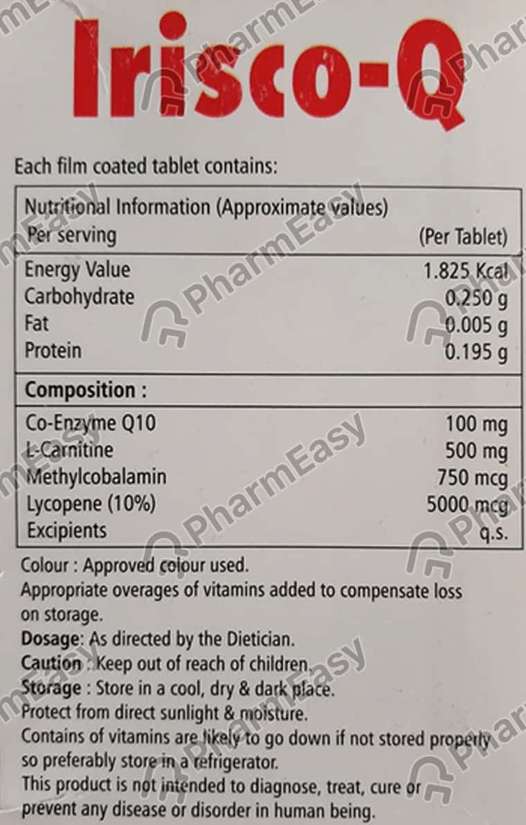Buy Irisco Q Strip Of 10 Tablets Online at Flat 15% OFF | PharmEasy