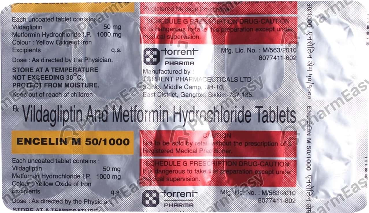 Encelin M Sr 1000mg Strip Of 10 Tablets: Uses, Side Effects, Price ...