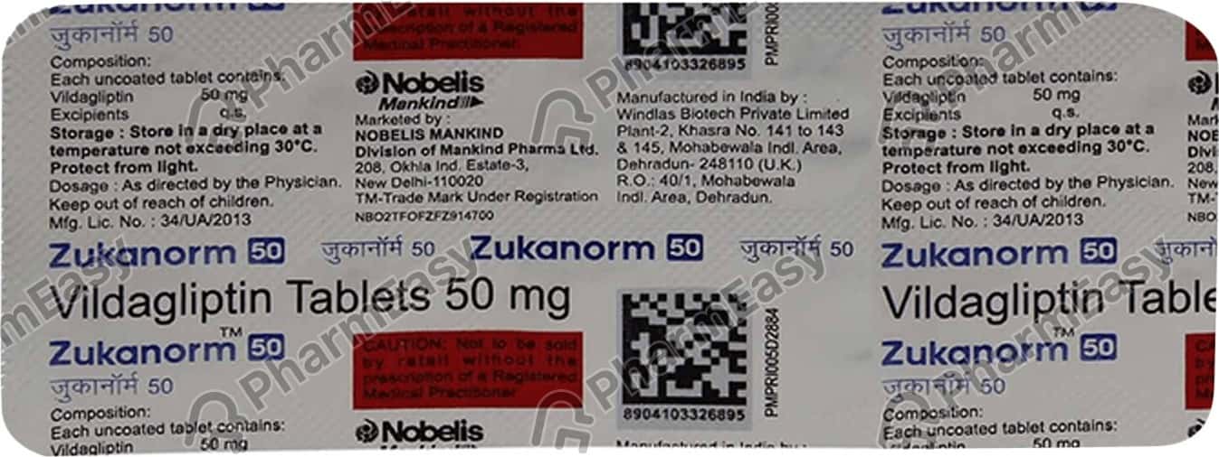 Zukanorm 50 MG Tablet (10): Uses, Side Effects, Price & Dosage | PharmEasy