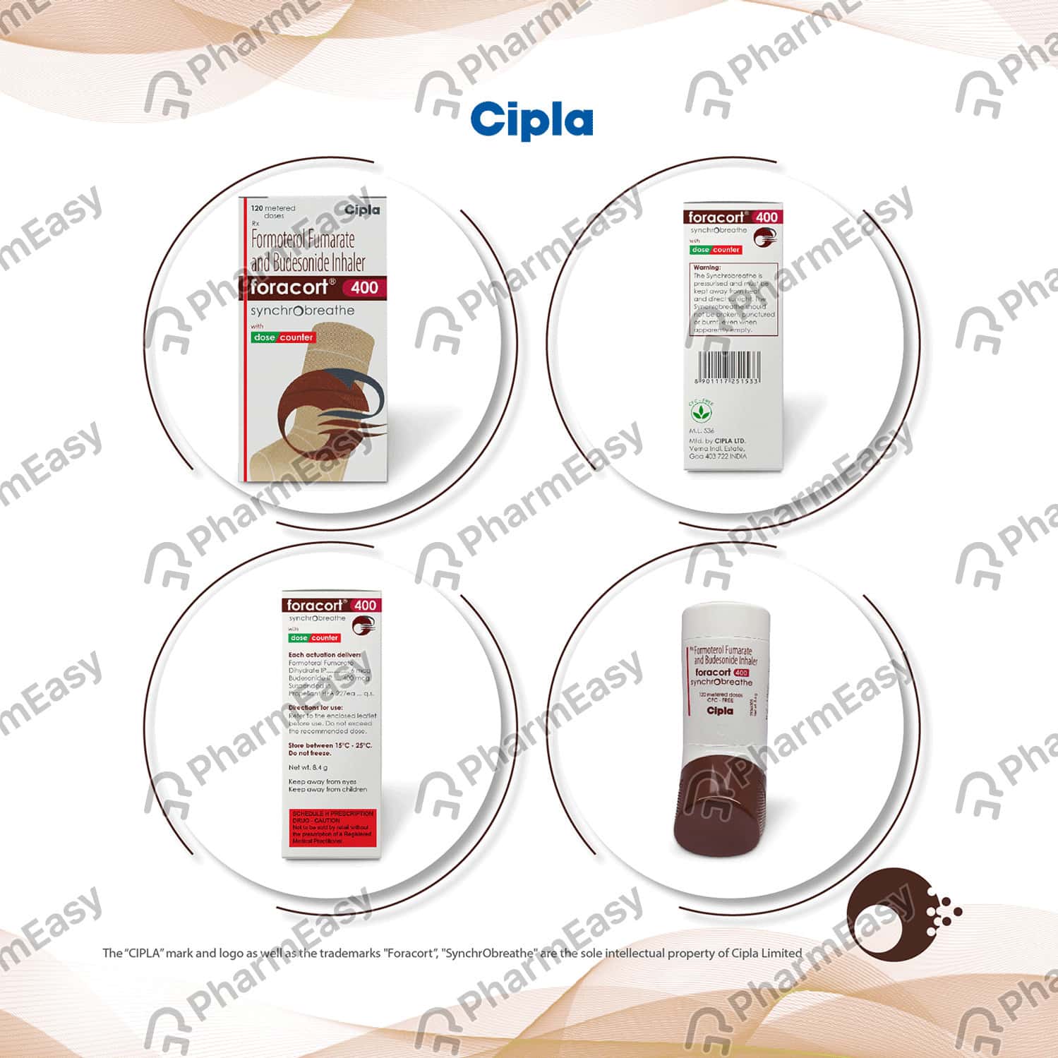 Foracort 400mcg Synchrobreathe With Dose Counter Box Of 120md Metered ...