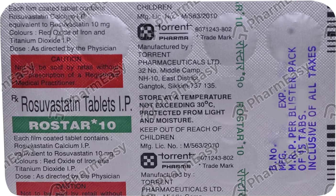 Rostar 10 MG Tablet (15): Uses, Side Effects, Price & Dosage | PharmEasy