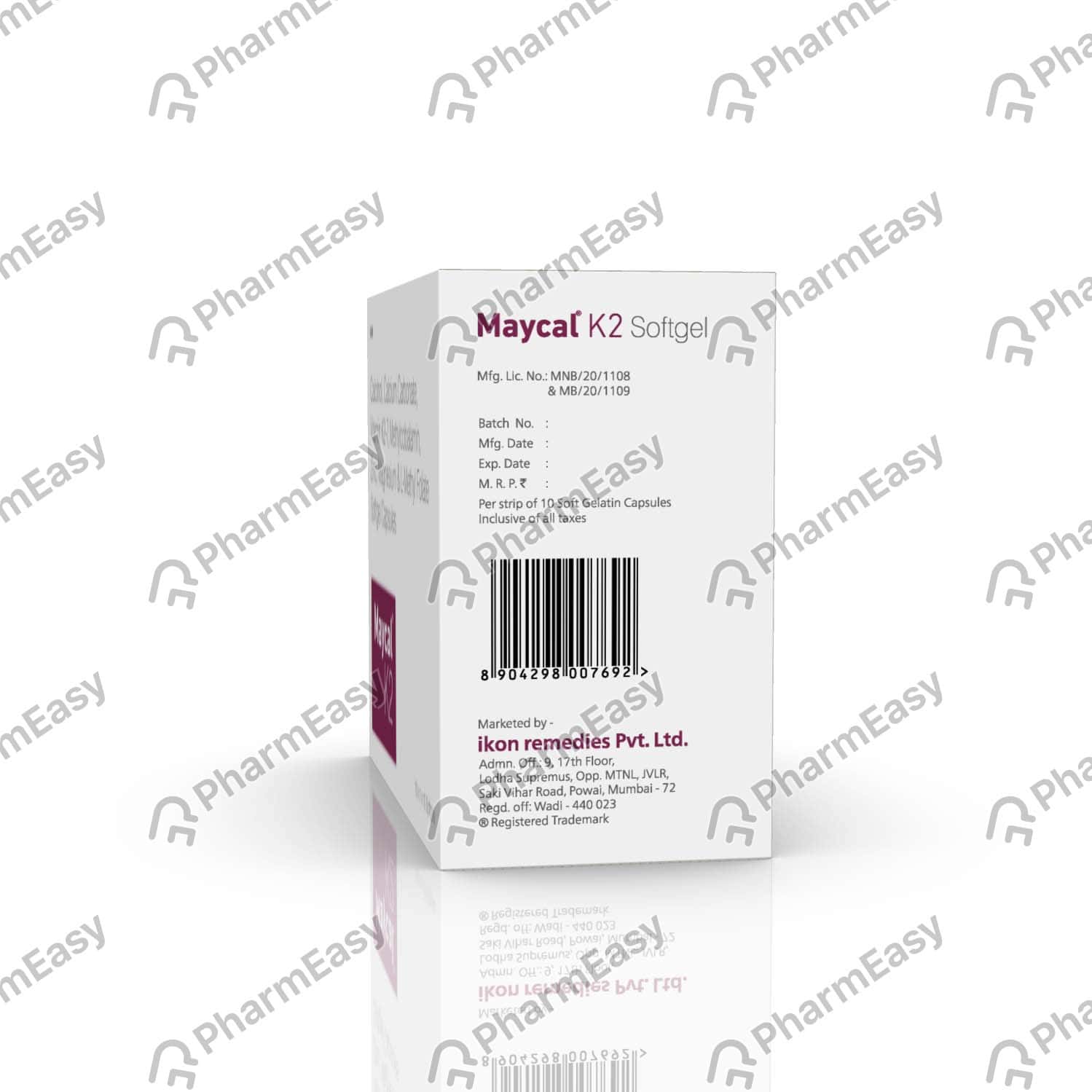 Buy Maycal K2 Strip Of 10 Softgel Capsules Online at Flat 15% OFF ...