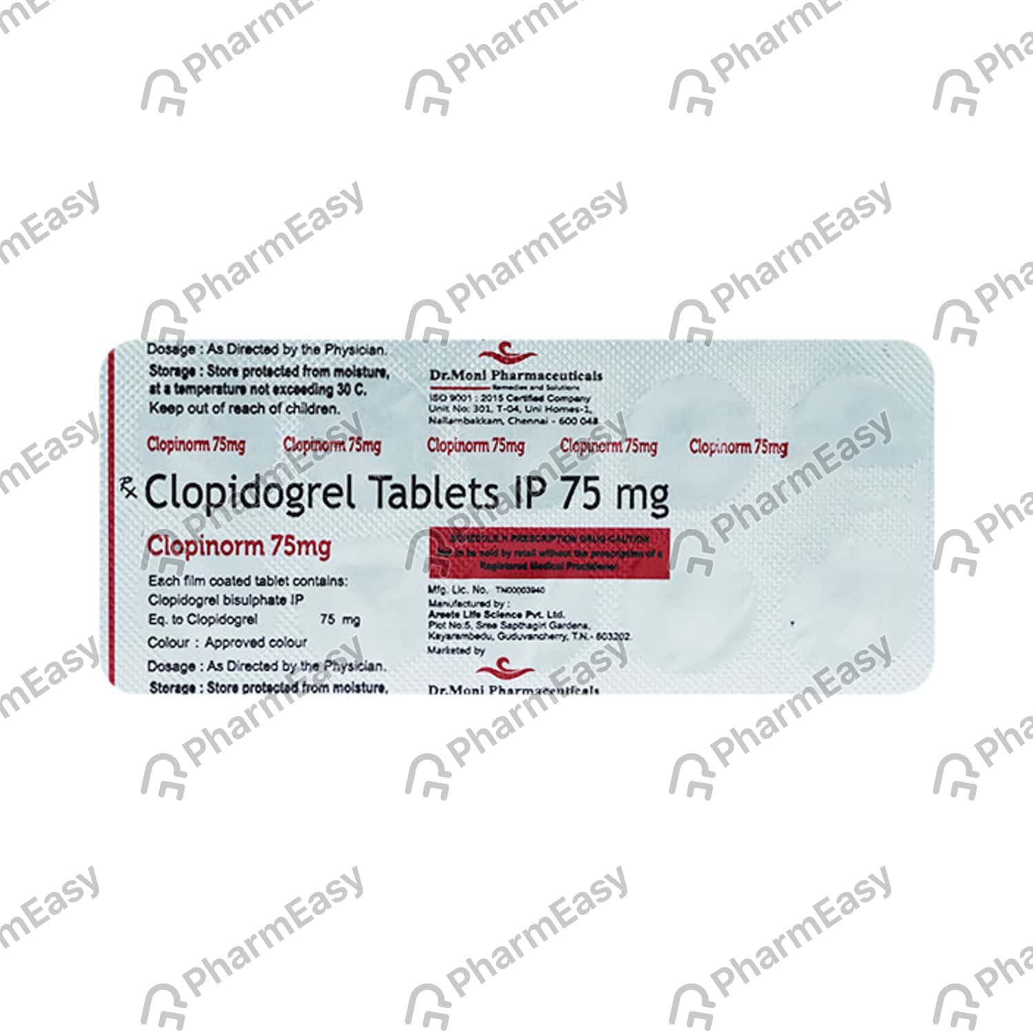 Buy Clopinorm 75 MG Tablet (10) Online at Flat 15% OFF | PharmEasy