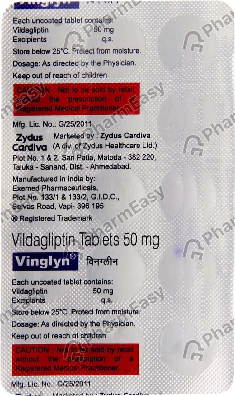 Vinglyn 50 MG Tablet (15): Uses, Side Effects, Price & Dosage | PharmEasy