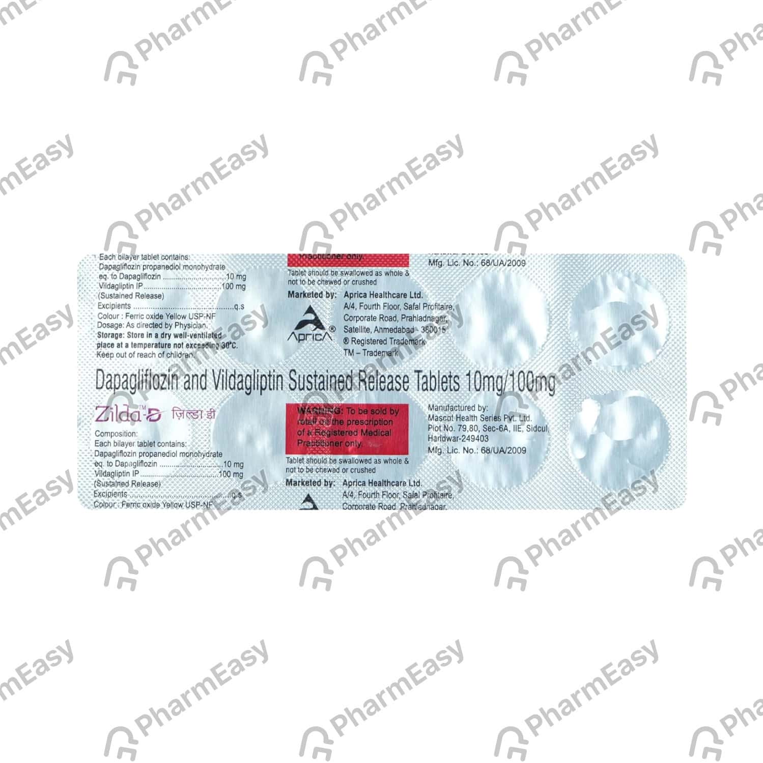 Zilda D 10/100mg Strip Of 10 Tablets: Uses, Side Effects, Price ...