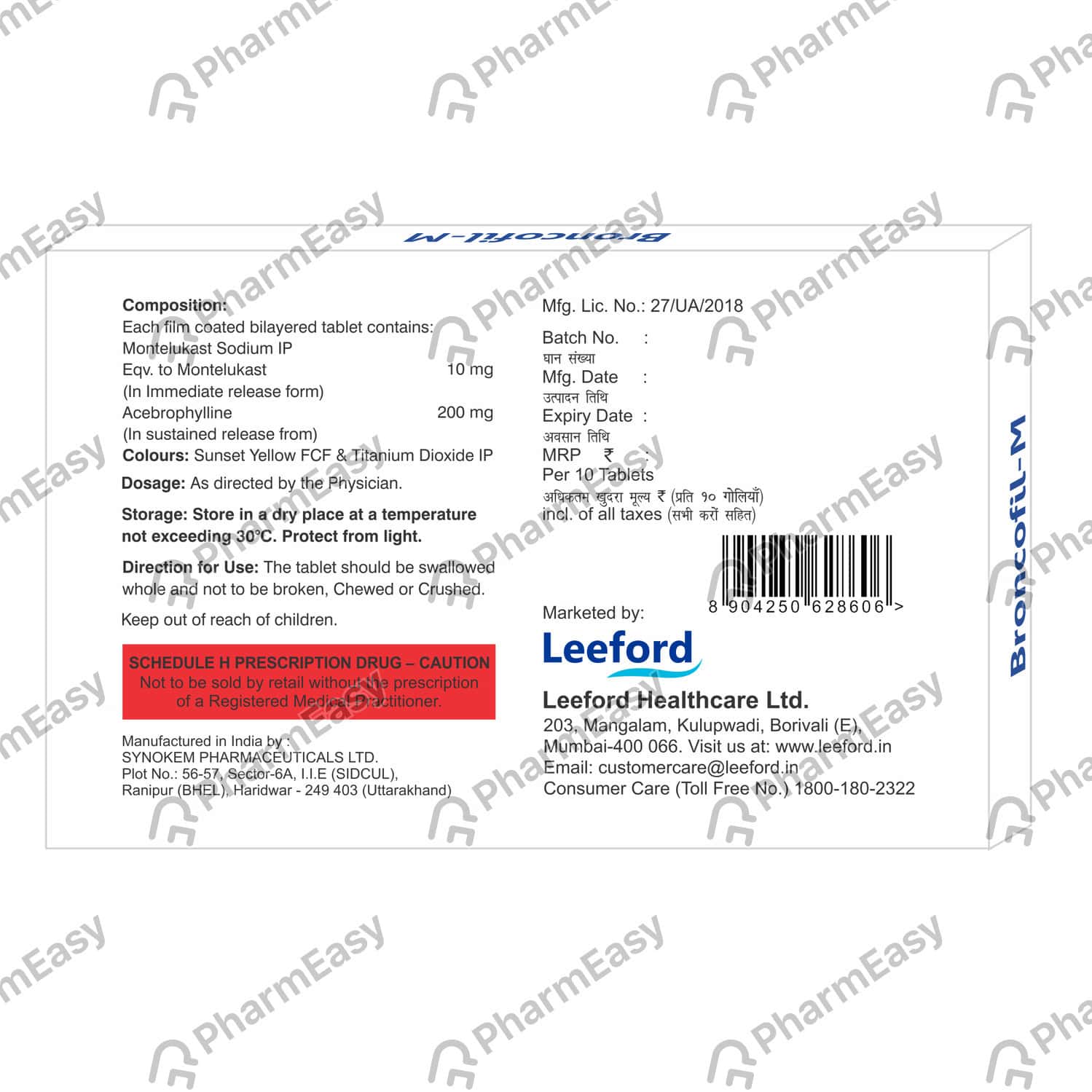 Buy Broncofil M Strip Of 10 Tablets Online at Flat 15% OFF | PharmEasy