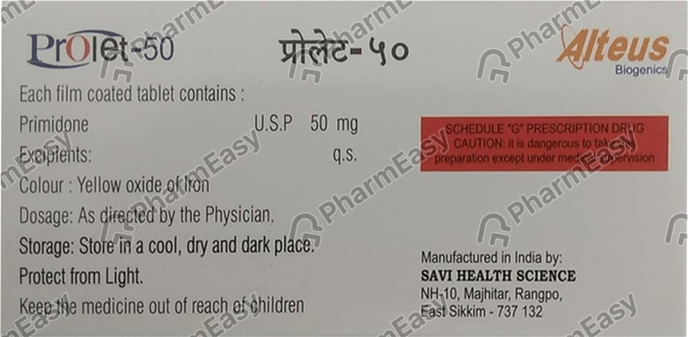 Prolet 50 MG Tablet (15): Uses, Side Effects, Price & Dosage | PharmEasy