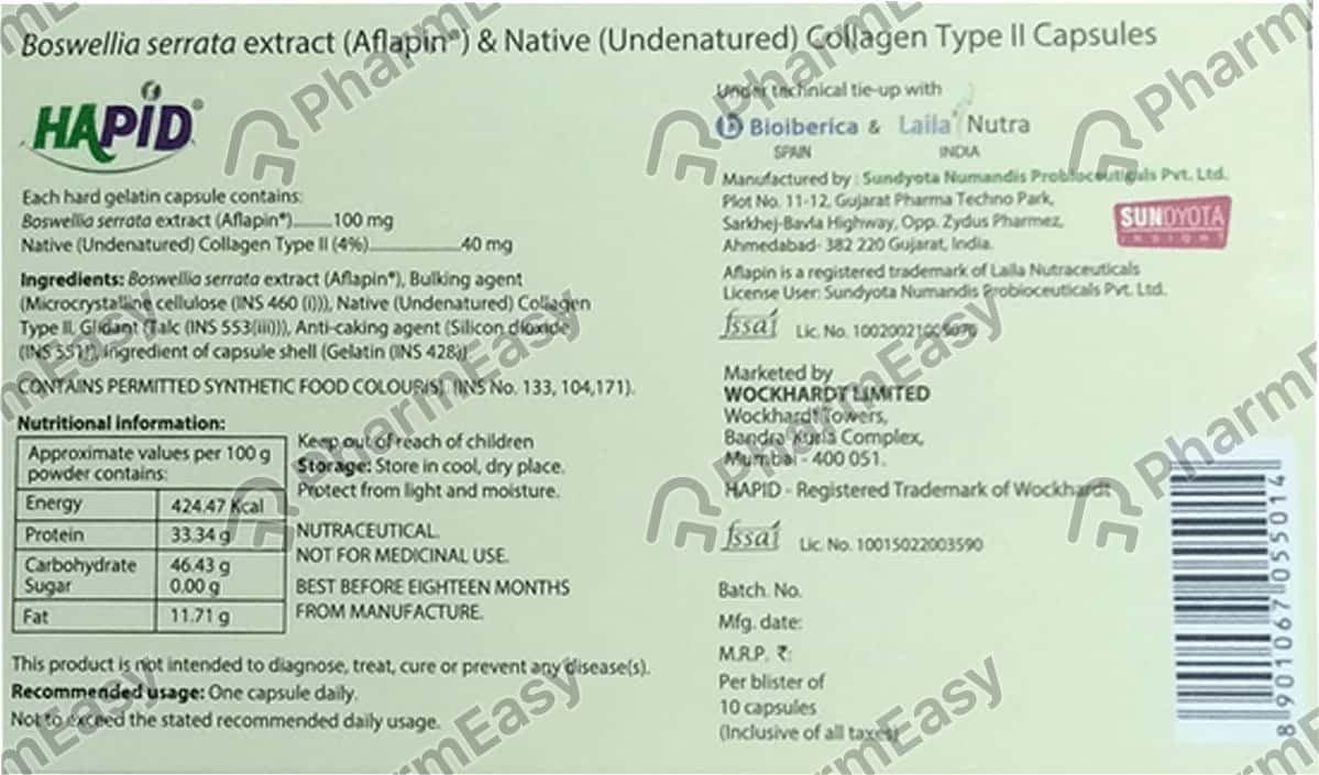 Buy Hapid Strip Of 10 Capsules Online at Flat 18% OFF | PharmEasy