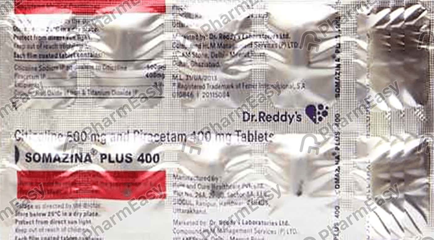 Somazina Plus 400mg Strip Of 10 Tablets: Uses, Side Effects, Price ...