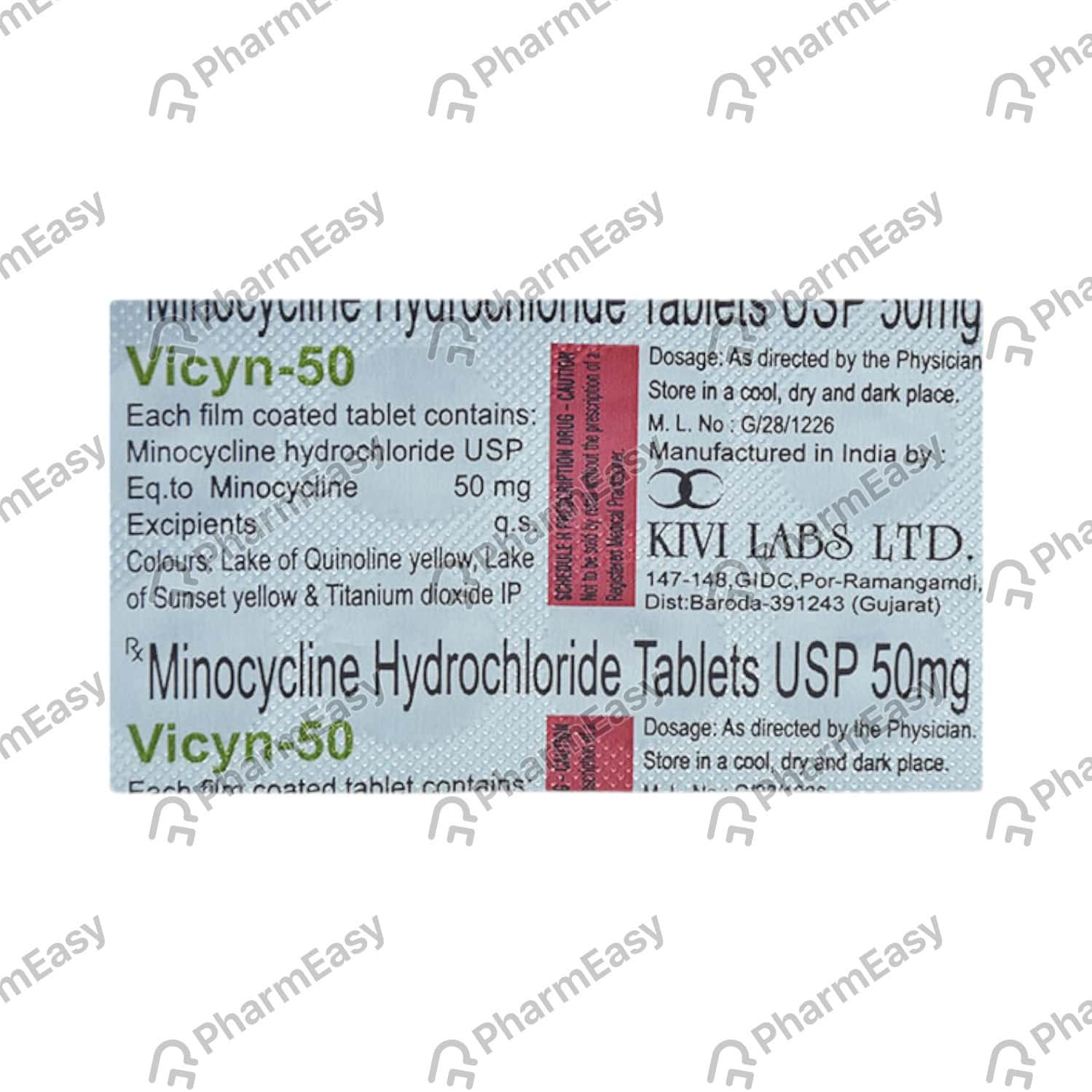 Vicyn 50 MG Tablet (10): Uses, Side Effects, Price & Dosage | PharmEasy