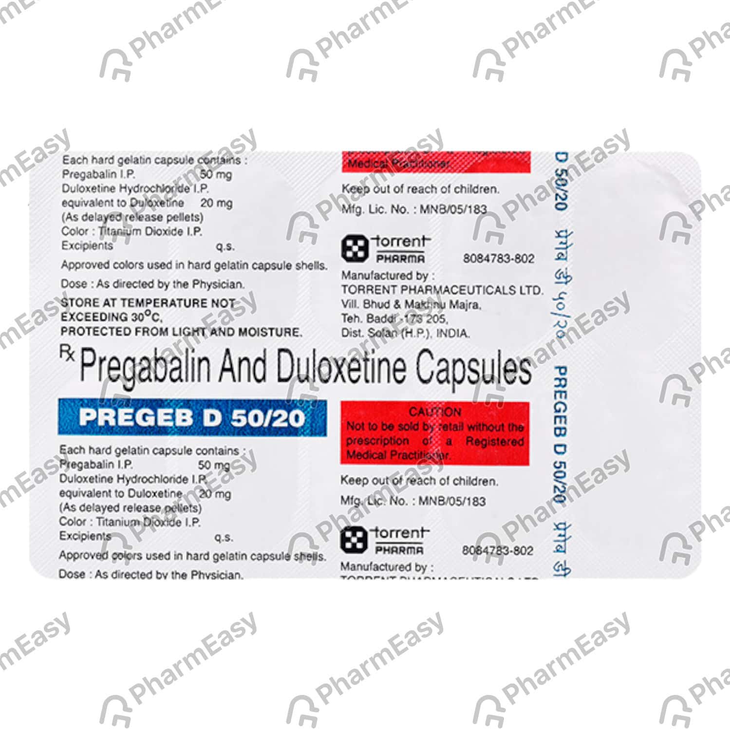 Order Pregeb D 50/20mg Strip Of 10 Capsules Online at discount rate
