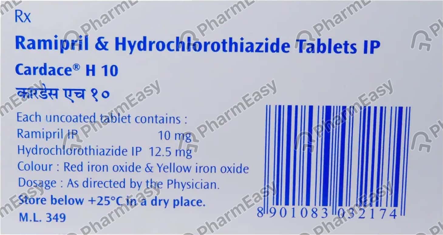 Cardace H 10mg Strip Of 15 Tablets: Uses, Side Effects, Price & Dosage ...