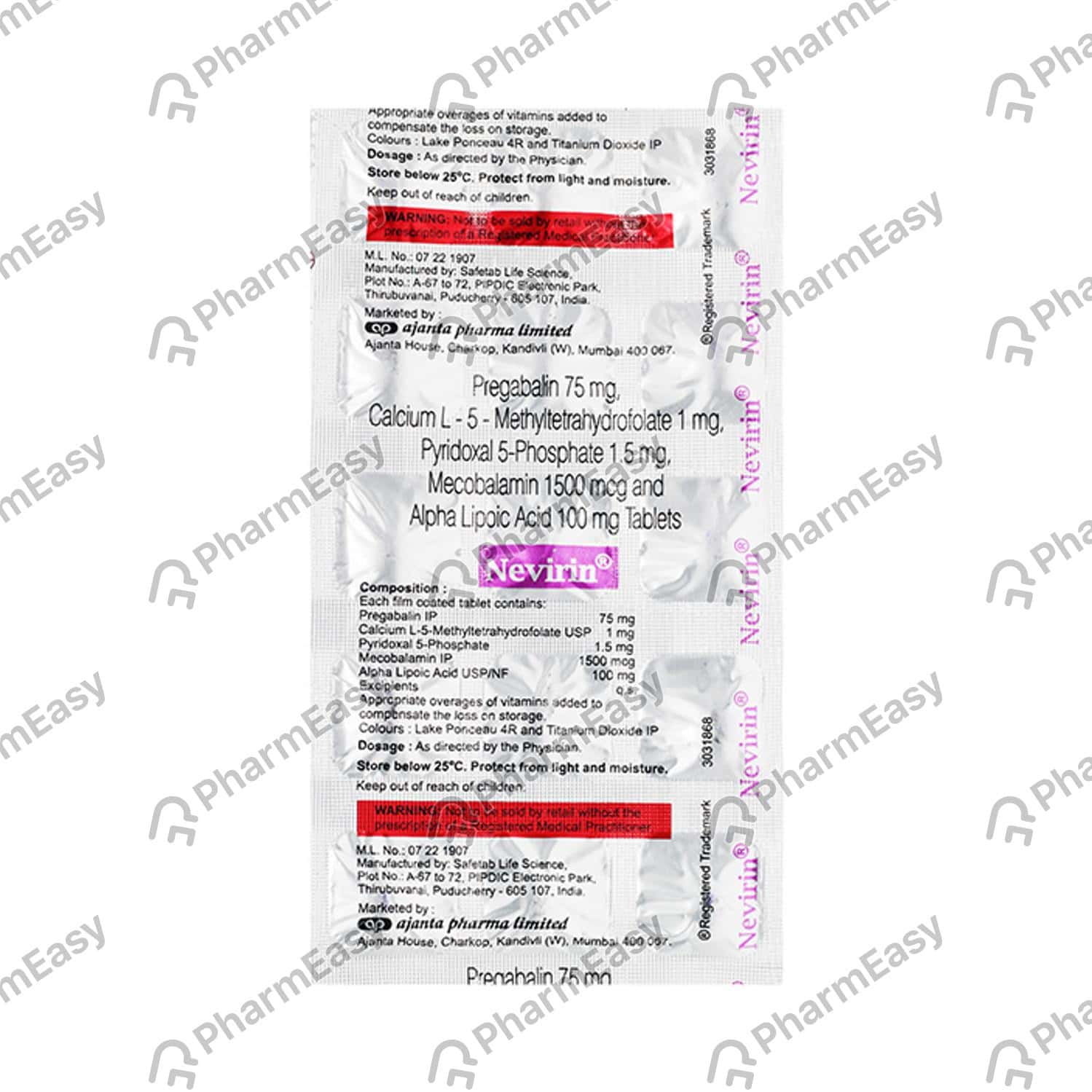 Buy Nevirin Strip Of 15 Tablets Online at Flat 15% OFF | PharmEasy