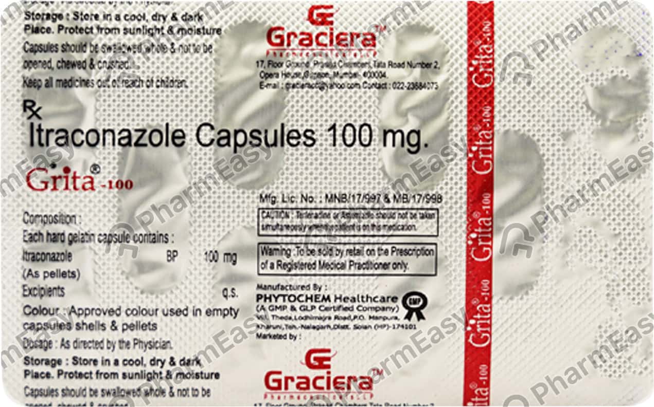 Grita 100 MG Capsule (10): Uses, Side Effects, Price & Dosage | PharmEasy