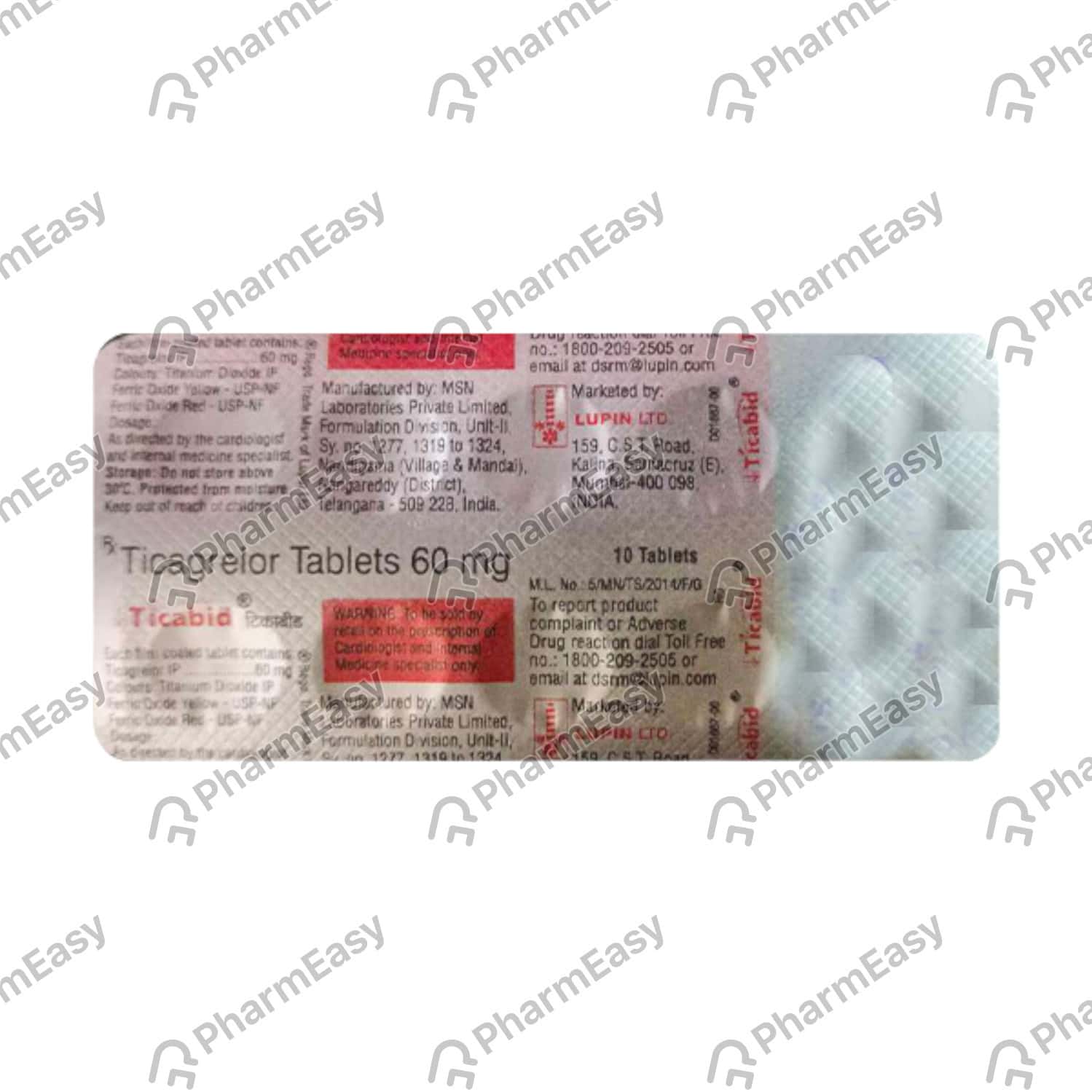 Ticabid 60 MG Tablet (10): Uses, Side Effects, Price & Dosage | PharmEasy