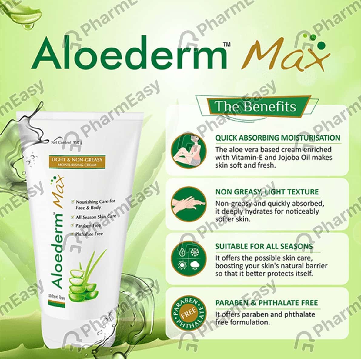 Buy ALOEDERM MAX TUBE OF 150GM CREAM Online & Get Upto 60% OFF at PharmEasy