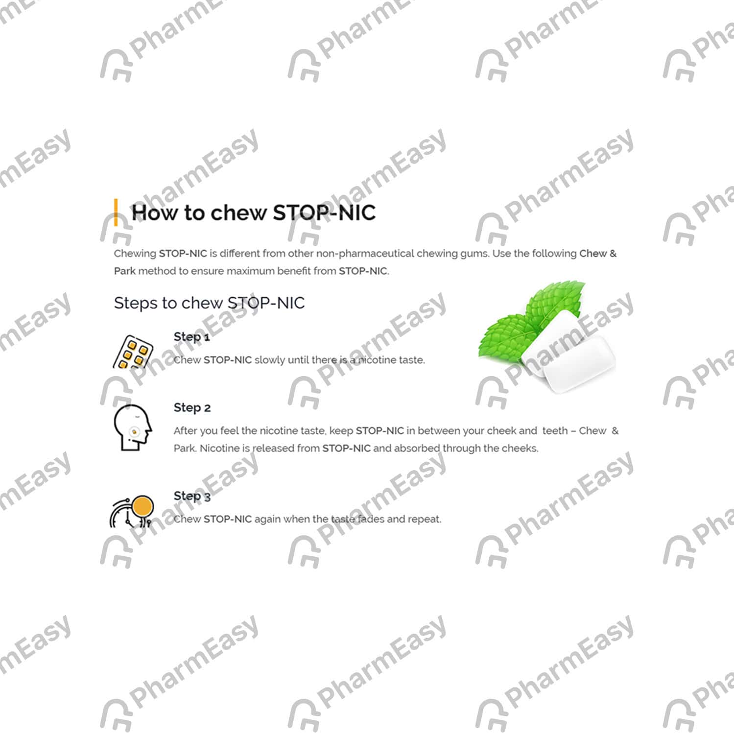 Stop Nic 4 MG Chewing Gum (50): Uses, Side Effects, Price & Dosage ...