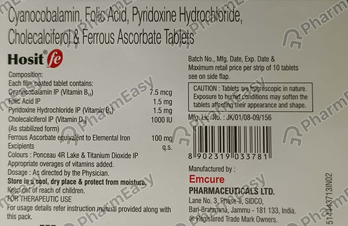 Buy Hosit Fe Strip Of 10 Tablets Online at Flat 15% OFF | PharmEasy